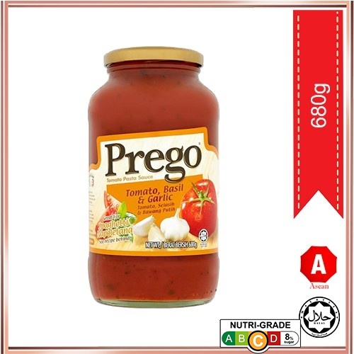 PREGO TOMATO, BASIL & GARLIC PASTA SAUCE JAR 680G ASEAN.OS | Shopee ...