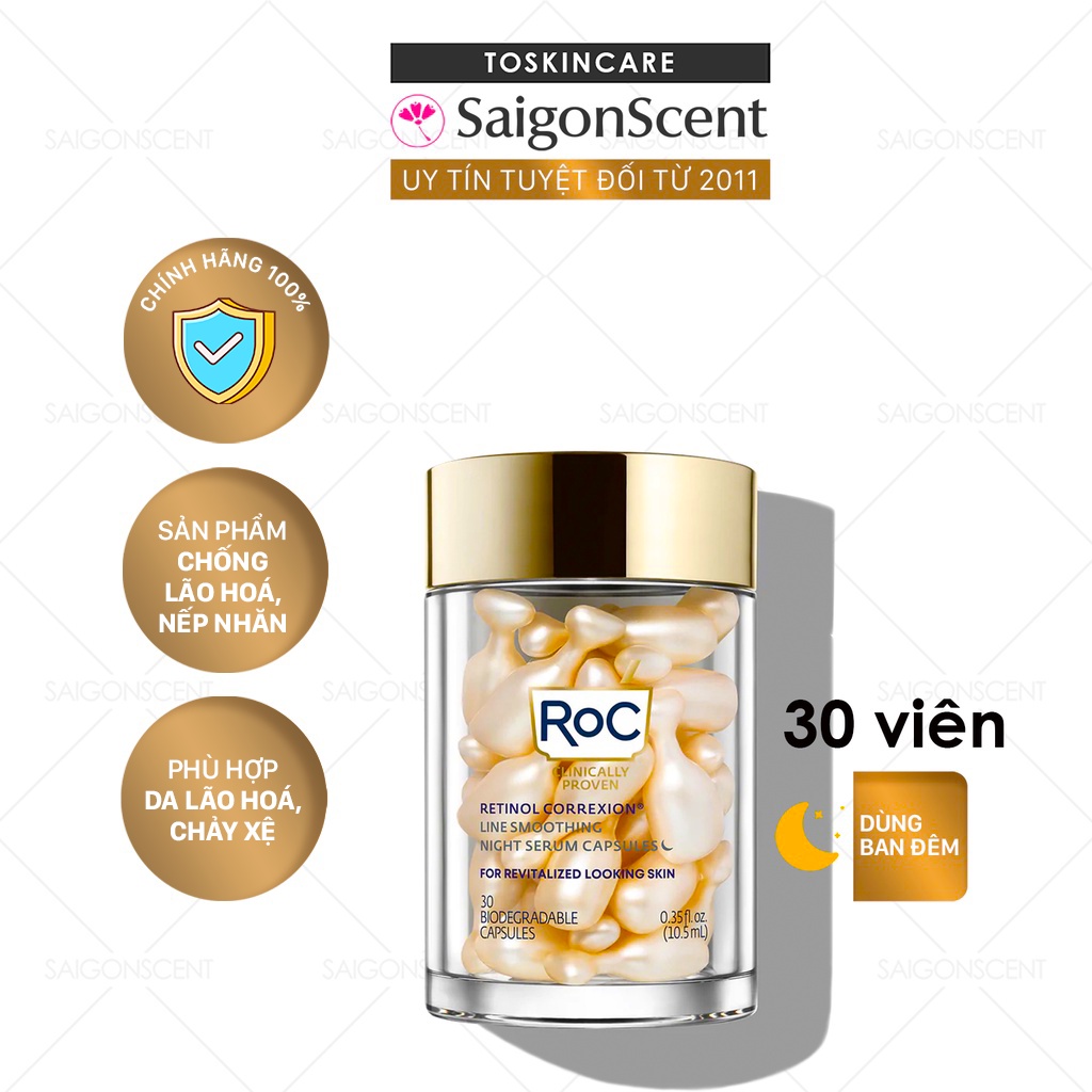 Roc Retinol Correxion Line Smoothing Night Serum Capsules (30 Capsules ...