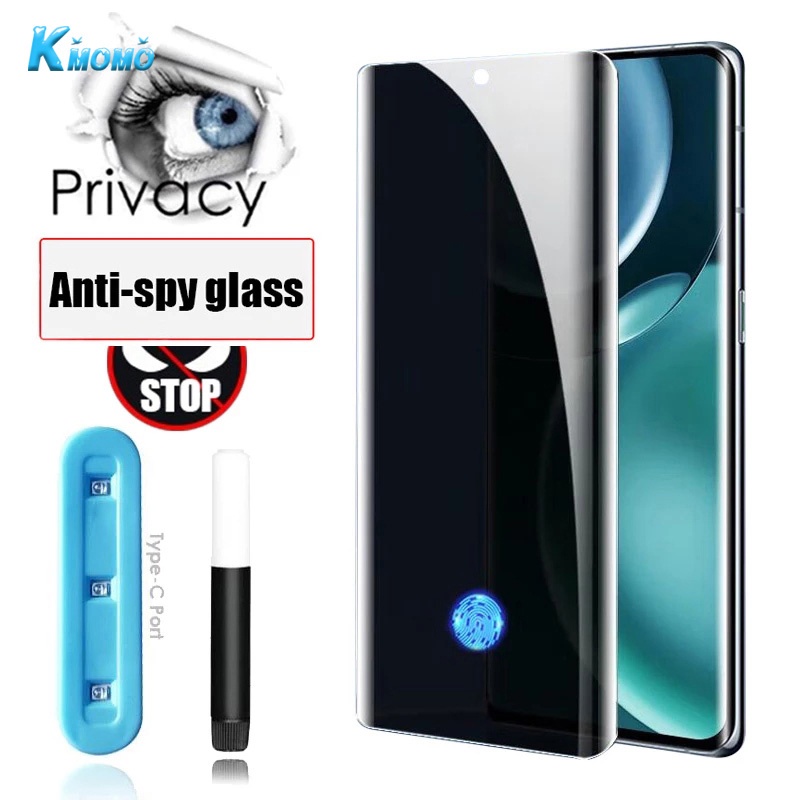 Anti-Spy Privacy UV Liquid Curved Full Cover Tempered Glass VIVO V60 V50e V50 V40e V40 Y300 V30 ...