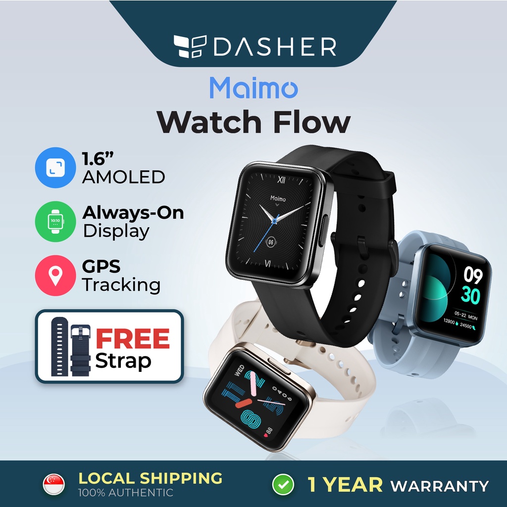 [Free Strap] Maimo Watch Flow 1.6" AMOLED Stainless Steel GPS Always-On ...