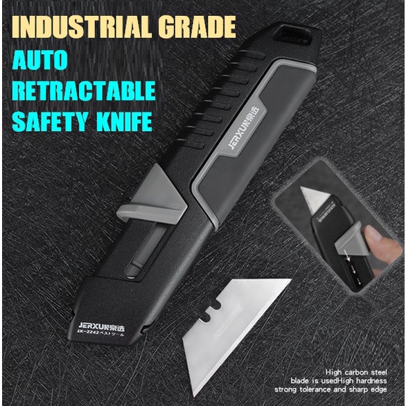 AUTO RETRACTABLE UTILITY SAFETY KNIFE- INDUSTRIAL GRADE/ HEAVY DUTY ...
