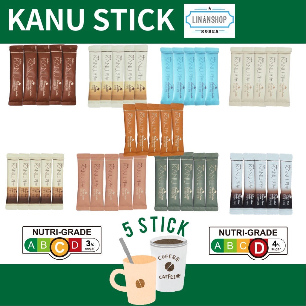 [KOREA] KANU 5 sitcks /Maxim Kanu instant stick coffee / Latte / Double ...