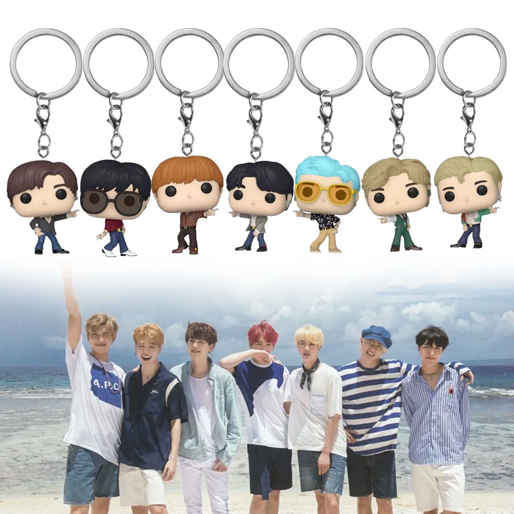 Funko Pop Keychain BTS JIMIN/JUNG KOOK/V/J-HOPE/JIN/RM/SUGA Cute Vinyl Action Figure Keychains ...