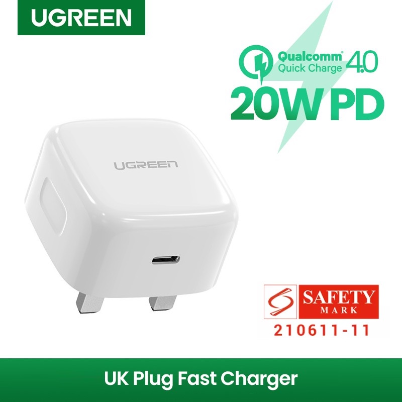 Ugreen USB C Plug 20W PD Fast Charger Power Adapter for Smartphones ...