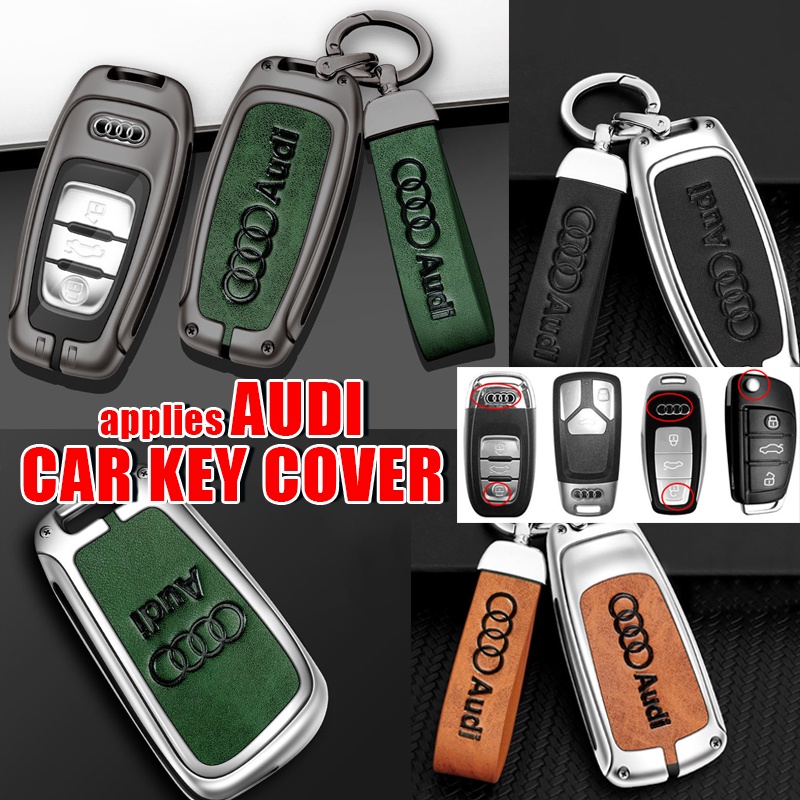 applies AUDI Car key cover keyless, flip key Metal key case,button ...
