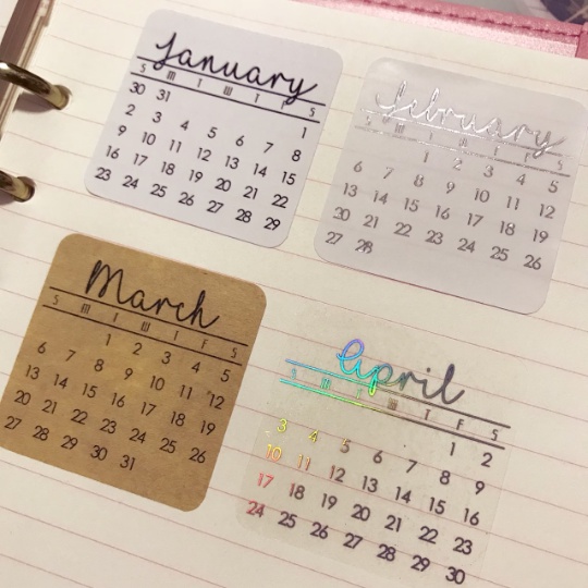 2024 2025 Calendar Stickers for Planners Diary Bujo | Shopee Singapore