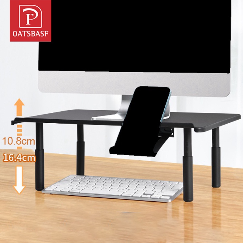 OATSBASF L04 Height Adjustable Monitor Stand With Phone Holder Aluminum ...