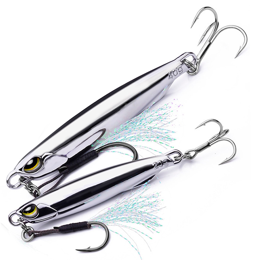 Metal Cast Jig Spoon Lures 15g/20g/30g/40g Shore Casting Jigging Spoon ...