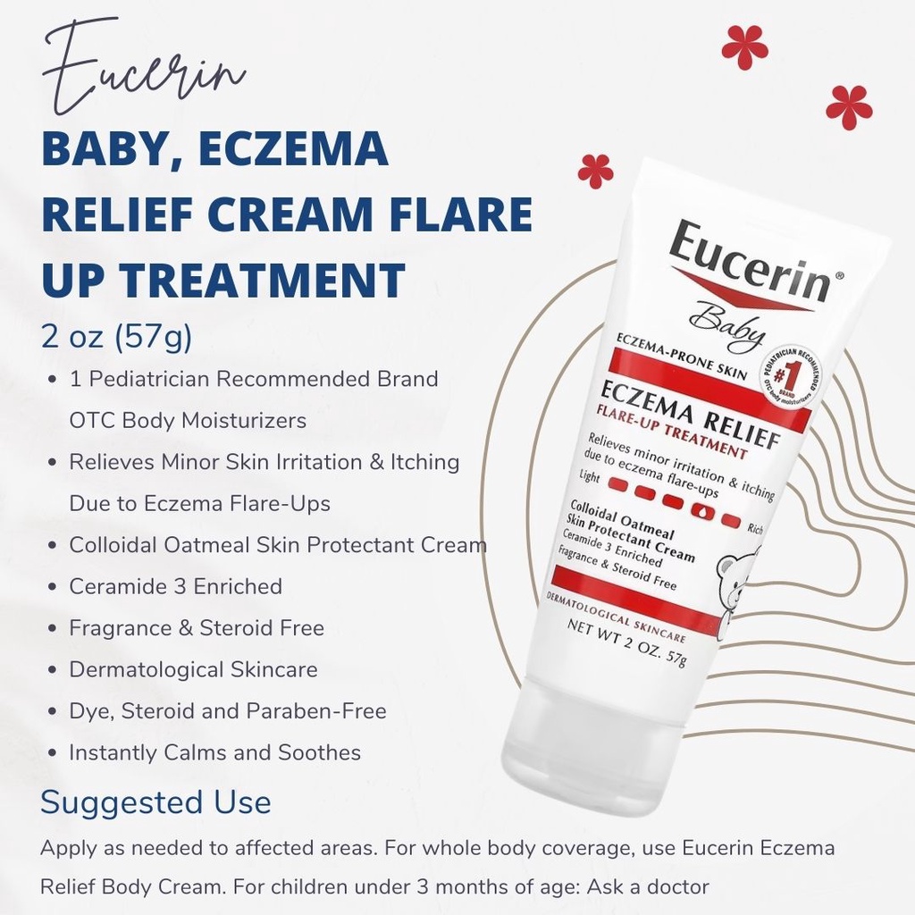 Eucerin,Baby Eczema Cream, Flare Up Treatment with Colloidal Oatmeal, 2 ...
