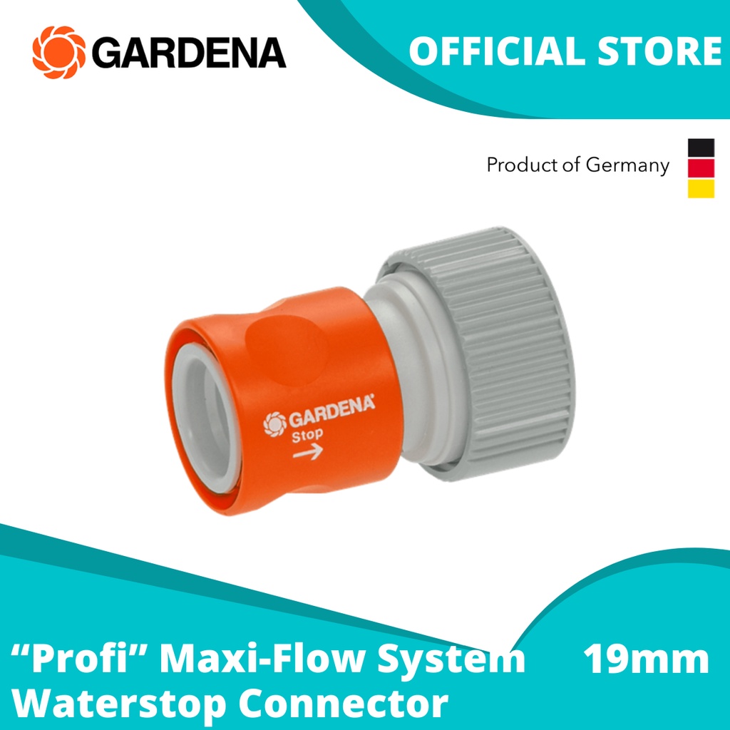 Gardena Profi-Maxi Flow Waterstop Connector 19mm (3/4'') | Shopee Singapore