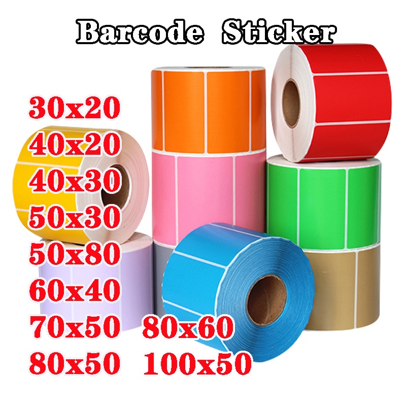 Barcode Roll Sticker Colour Thermal Paper Label Sticker Price Tag Green ...