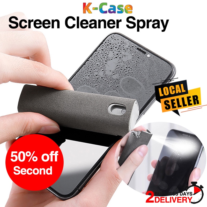 [SG] 2 in 1 Portable Mobile Phone Screen Cleaner Portable Microfiber ...