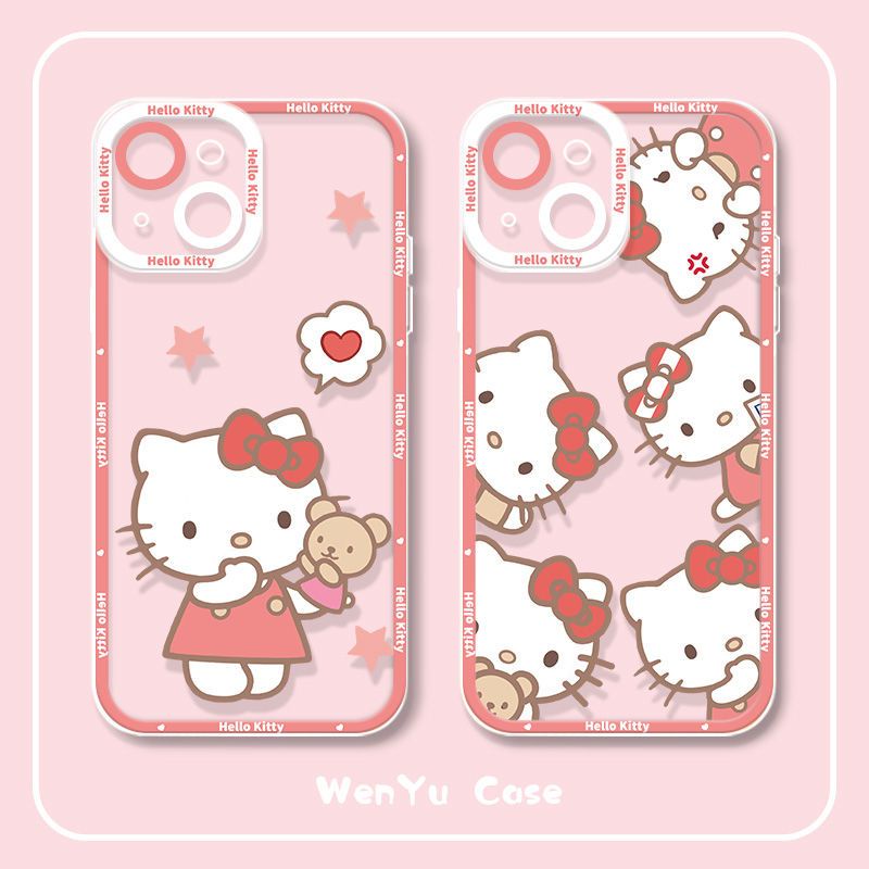 Hello Kitty All-Inclusive Transparent Phone Case Suitable For iPhone 14 ...