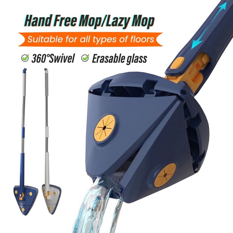 Swivel mop adjustable cleaning mop Retractable triangle mop reusable ...