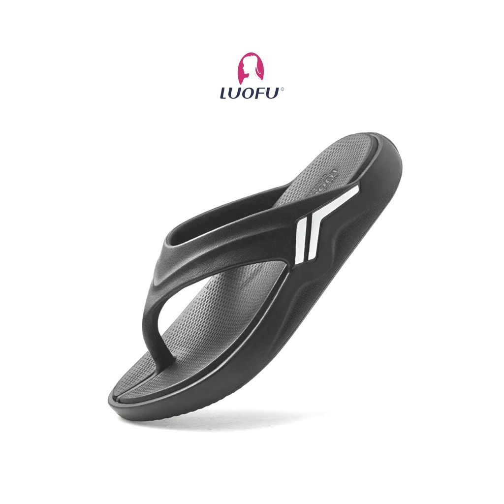 LUOFU Men's Black Grey EVA Flip-flops Slippers E6217-E01 | Shopee Singapore