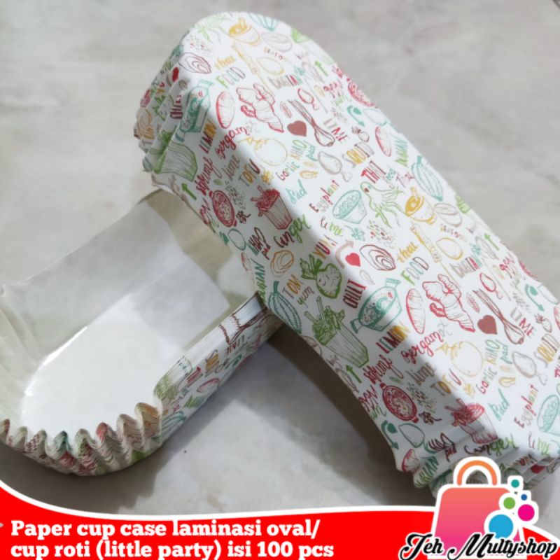Oval laminated paper cup case/bread cup (little party) contains 100 pcs ...