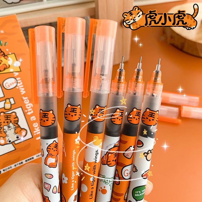Cartoon motif pen 1 box Contains 6 Btg Liquid Ink pen/Gel Pen0.5Mm ...