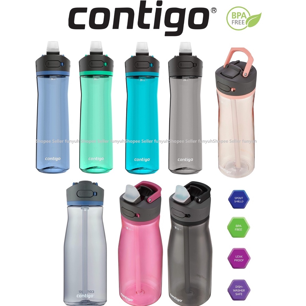 Contigo Ashland 2.0 AUTOSPOUT Lid (With Straw) Water Bottle Tritan ...