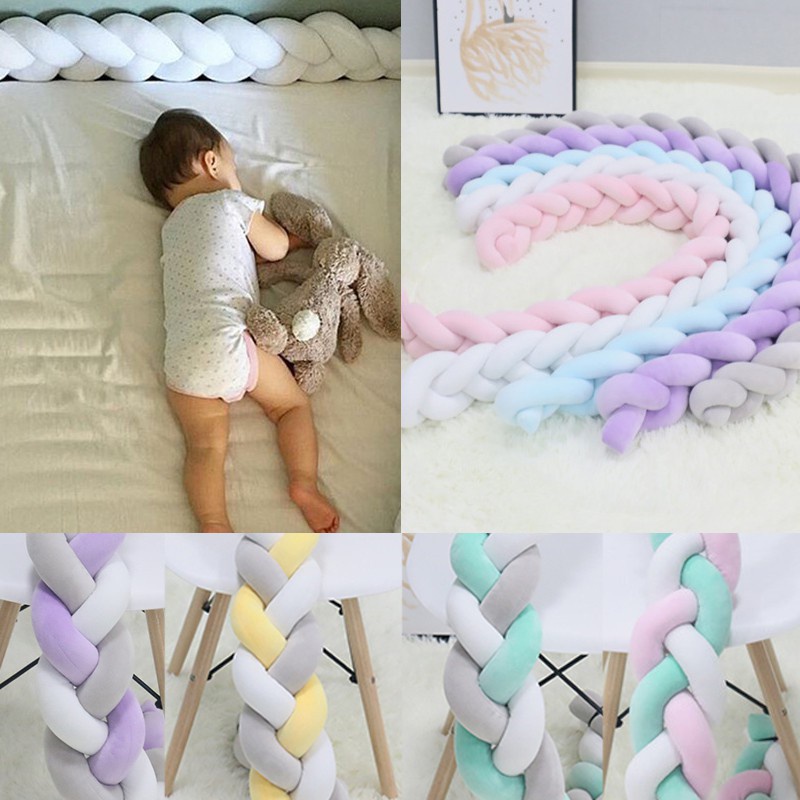 100/200/300/400cm Baby Bumper Infant Baby Plush Bed Bumper Bedding Crib ...