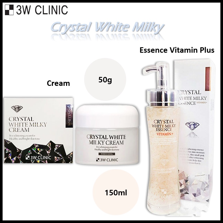 [3W CLINIC] Crystal White Milky Essence Vitamin Plus 150ml / Cream 50g | Shopee Singapore