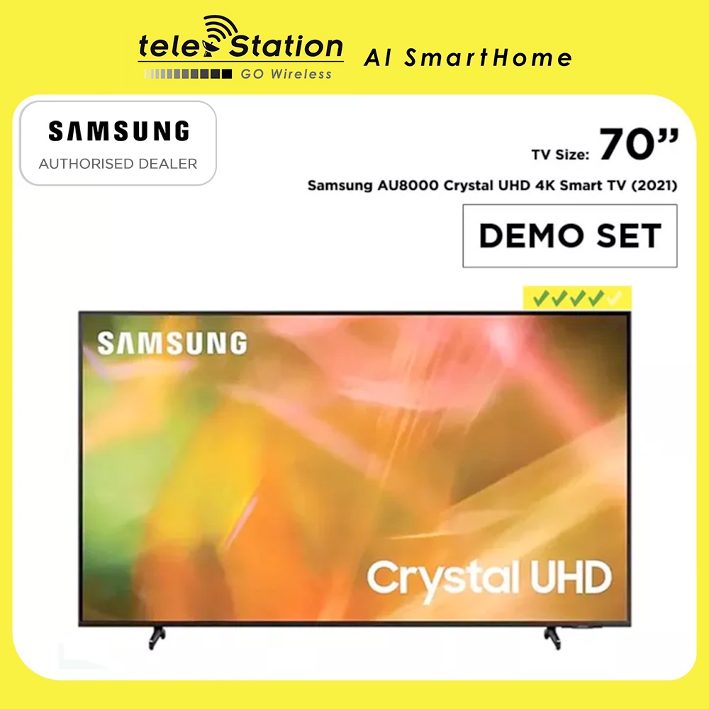Samsung TV AU8000 Crystal UHD 4K Smart TV 70" (2021) (DEMO SET) │ 1 Year Local Warranty | Shopee ...