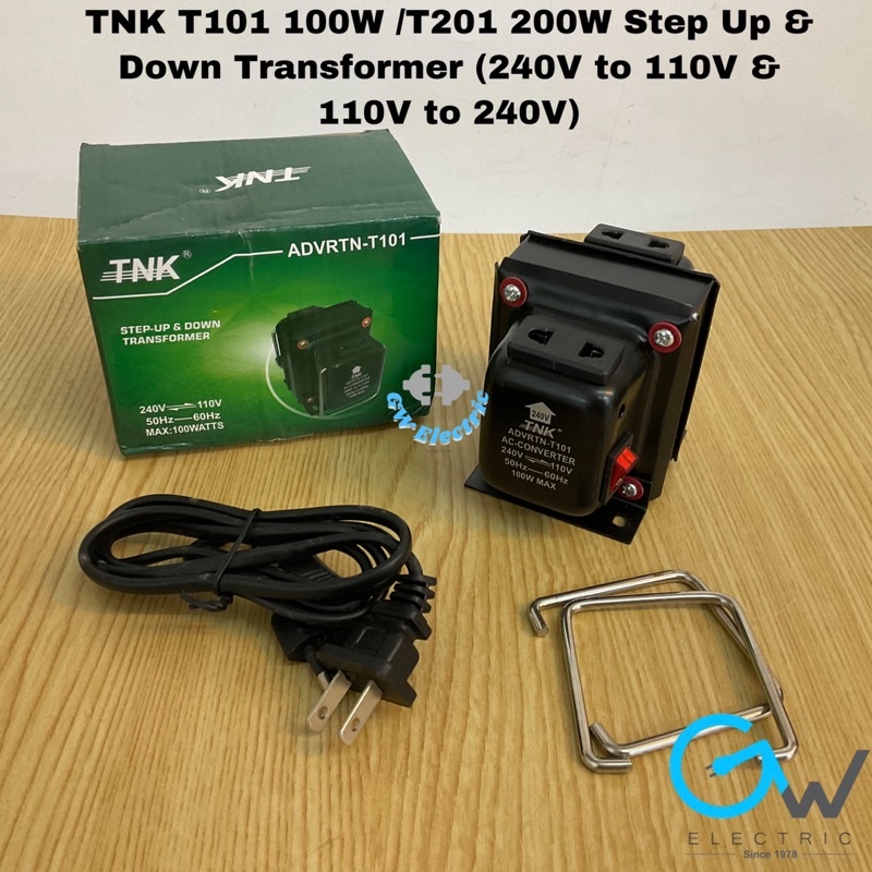 TNK T101 100W / T201 200W Step Up & Down Transformer (240V to 110V ...