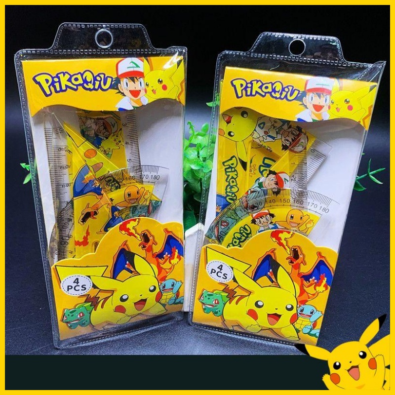 Pokemon Ruler stationery Supplies Set Student Prize gift 4-piece Set ...