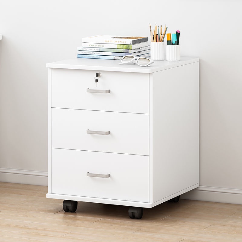 under-Desk File Cabinet Office Small Cabinet with Lock Wooden Low ...