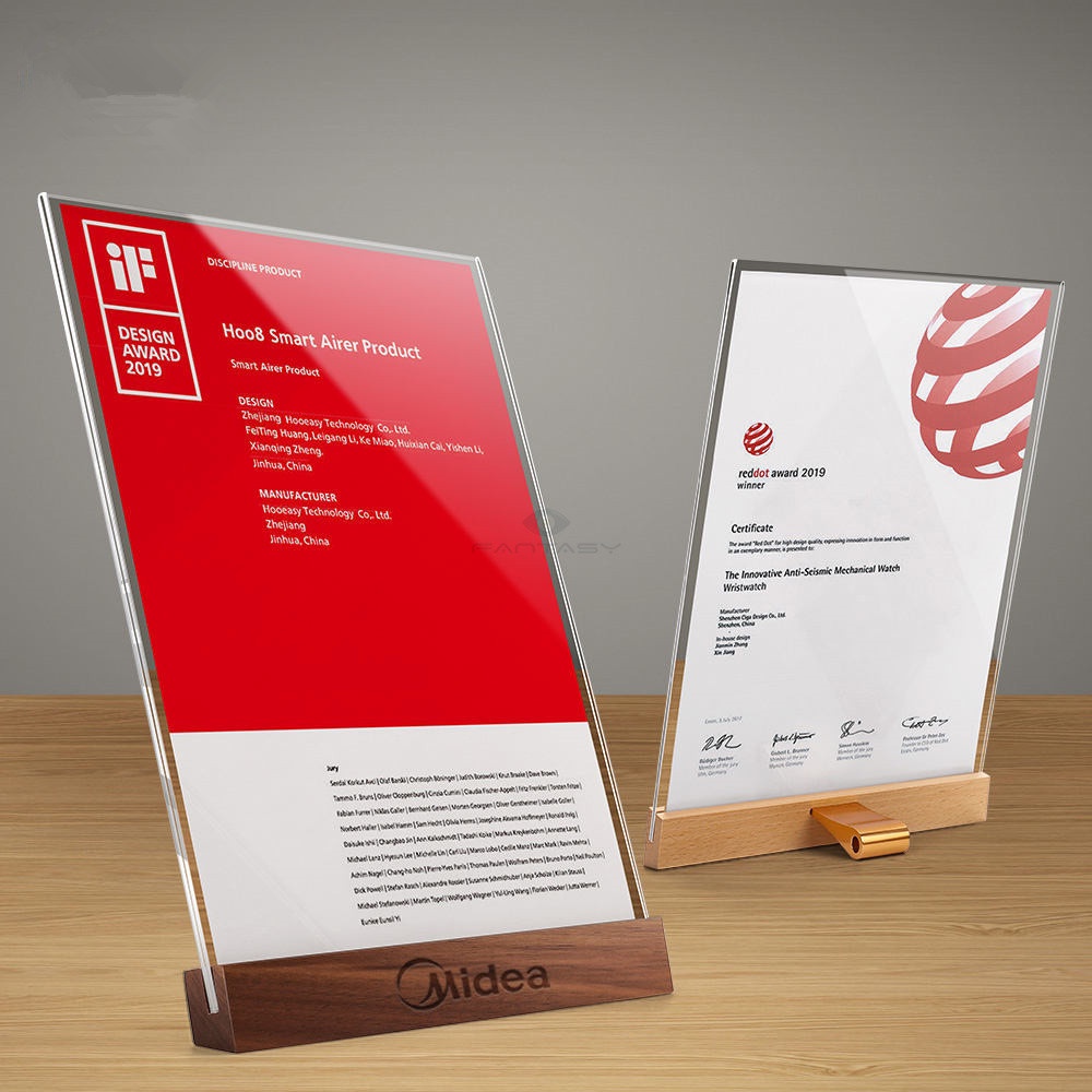 SVIAO A4 Acrylic panel isL types back wood display used for restaurants ...