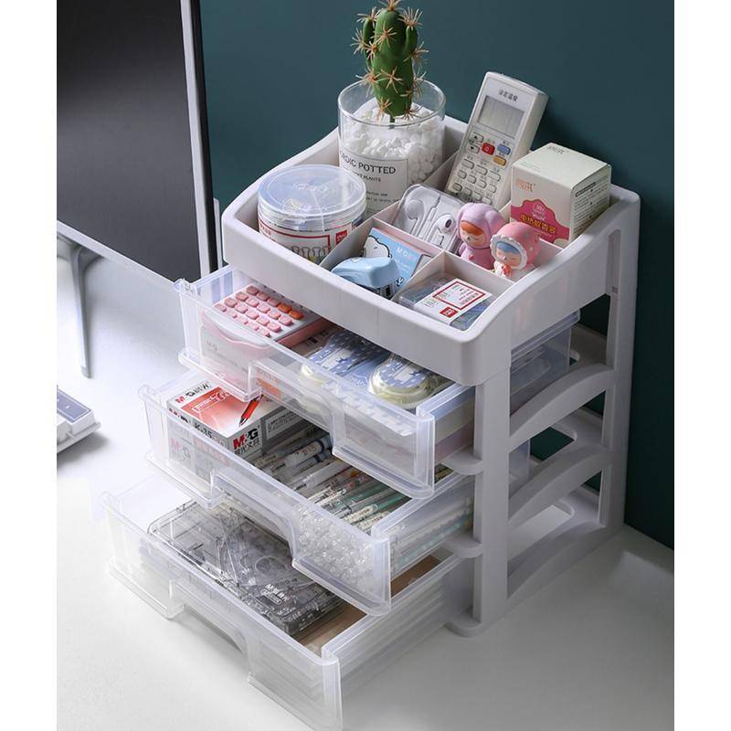 Cosmetic Desktop Organizer #Multi-Layer Drawer Dustproof Storage ...