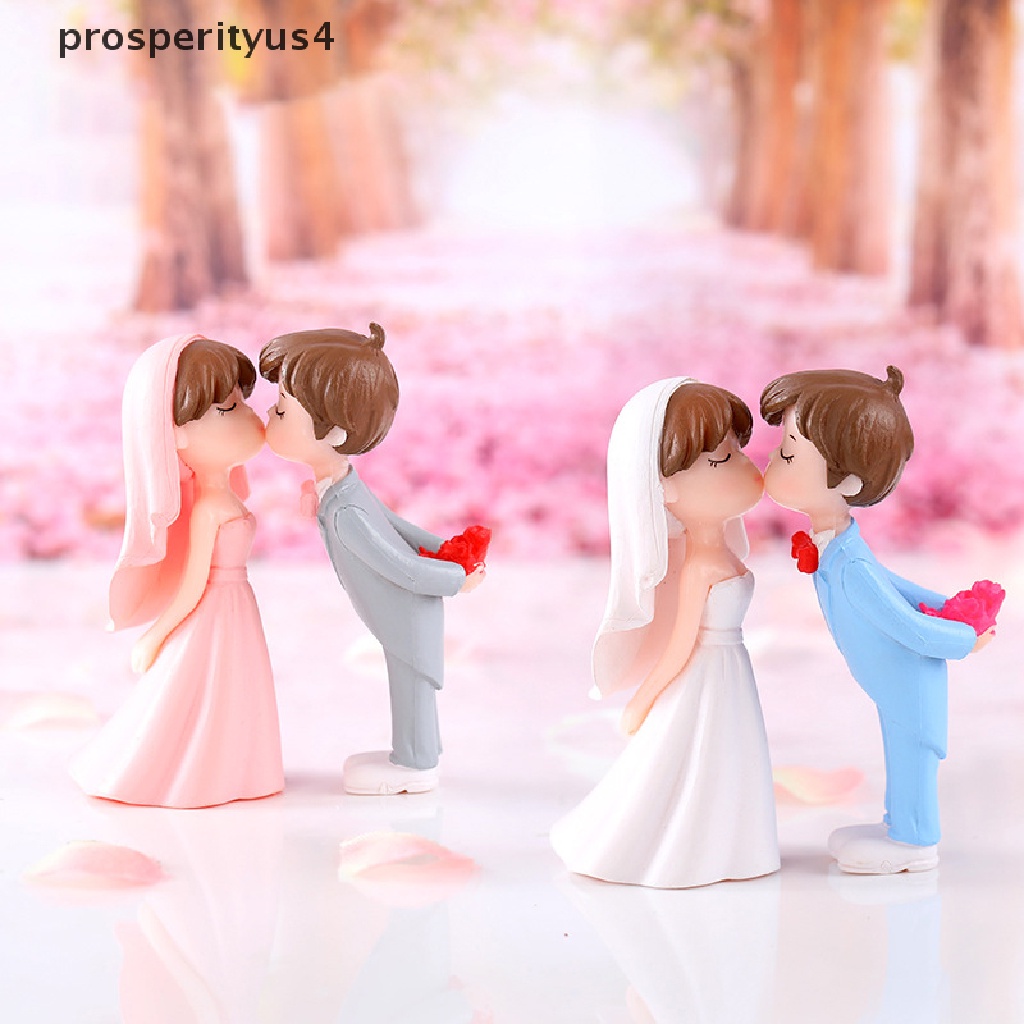 [prosperityus4] 1 Pair Of Wedding Couple Figurines Garden Micro ...