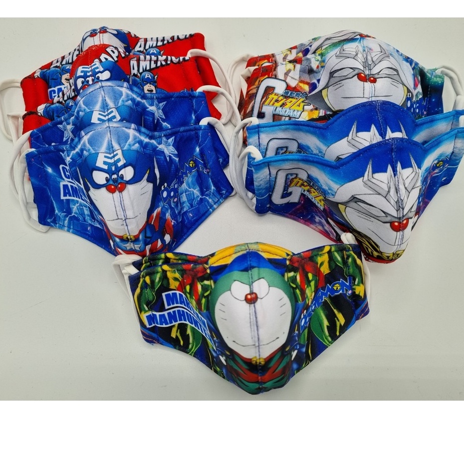 Cloth mask for preschool children shaped like doremon superhero 1512 ...