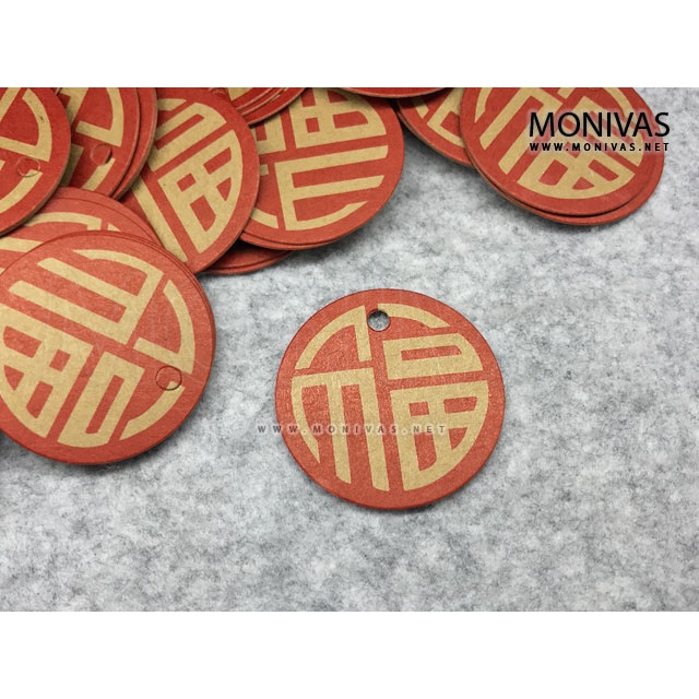 Round Chinese Blessing Gift Tags DIY Birthday Present Label Decorations ...
