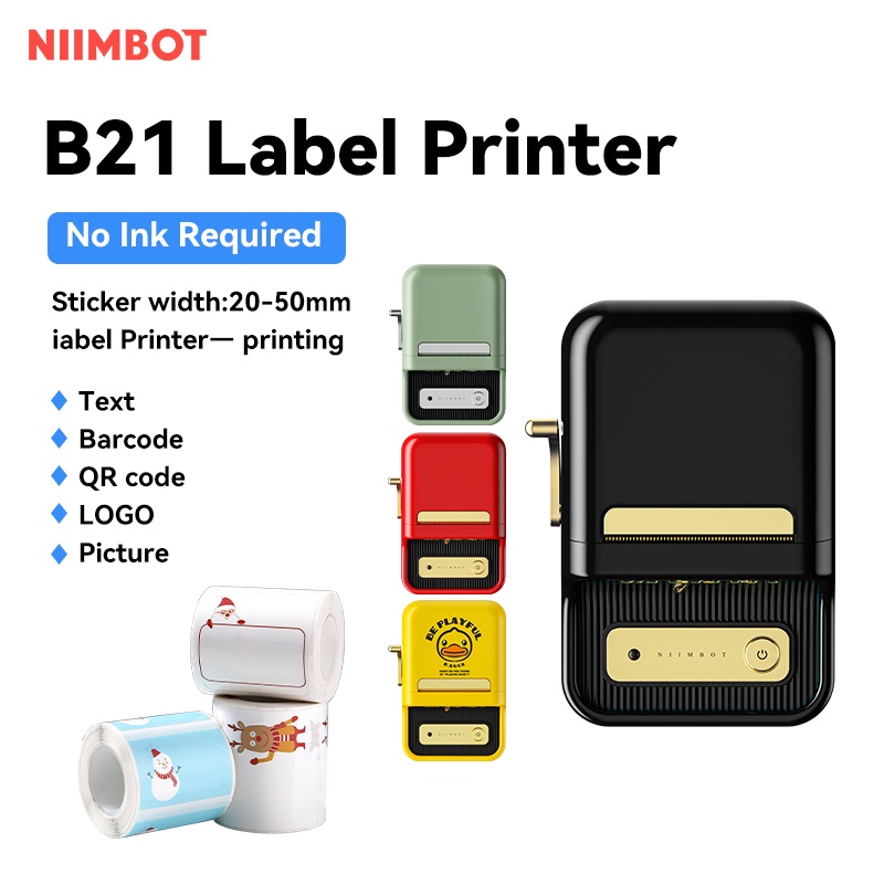 Niimbot B21 Label Printer Wireless Bluetooth Thermal Label Maker | Shopee Singapore