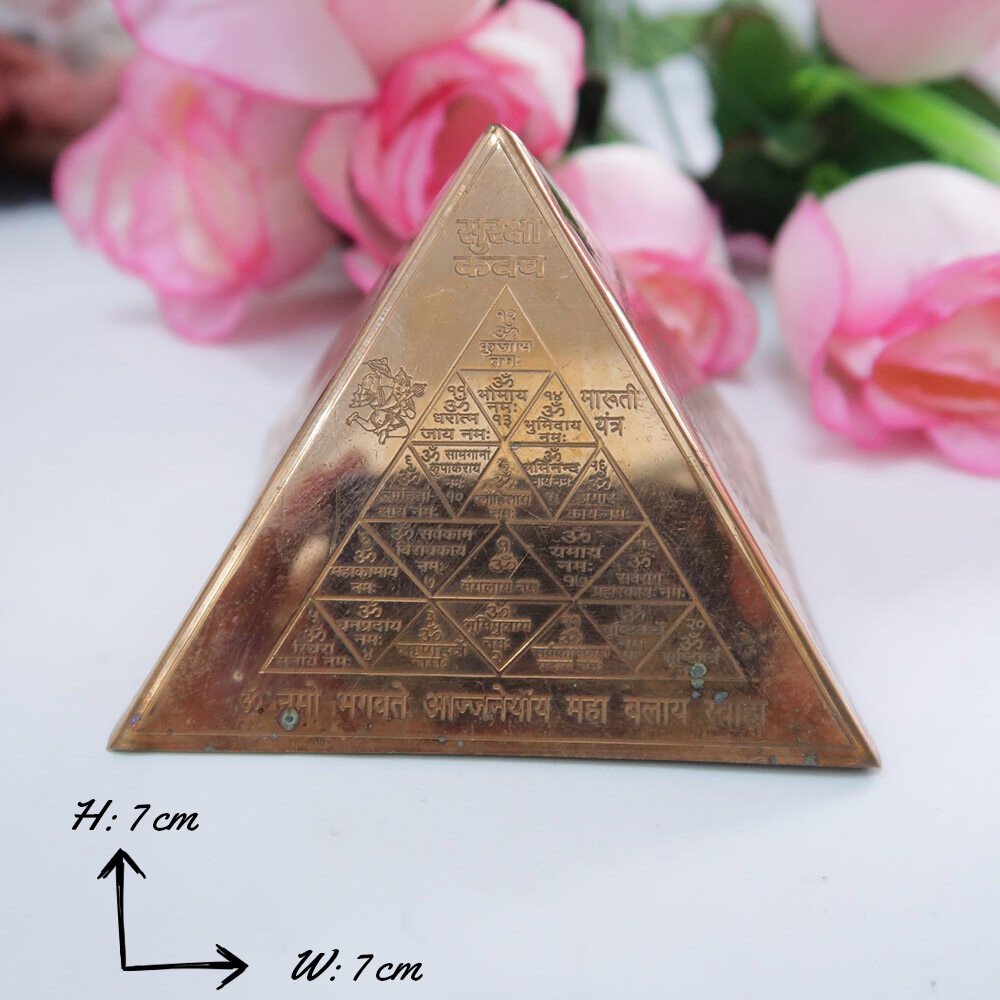 Copper Pyramid with Shri Shantra - for Safety | Good Luck | Vastu ...