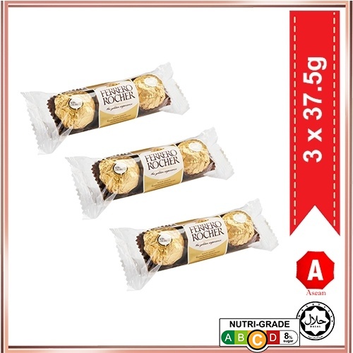 FERRERO ROCHER CRISP HAZELNUT AND MILK CHOCOLATE 37.5G X 3 PACKS ASEAN ...