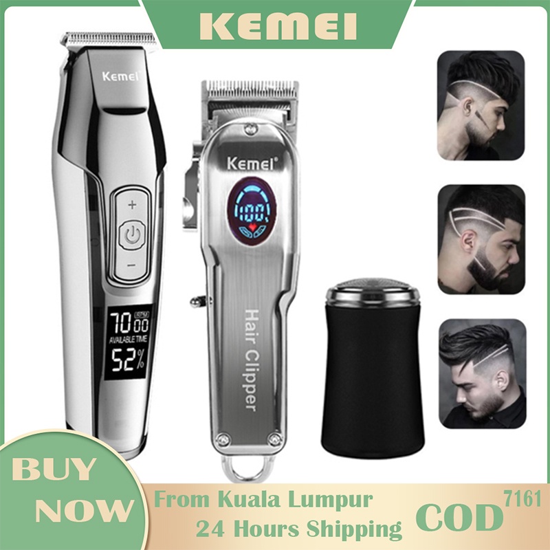 Kemei KM-5027 LCD Display Beard Hair Trimmer Cutter Electric Haircut ...