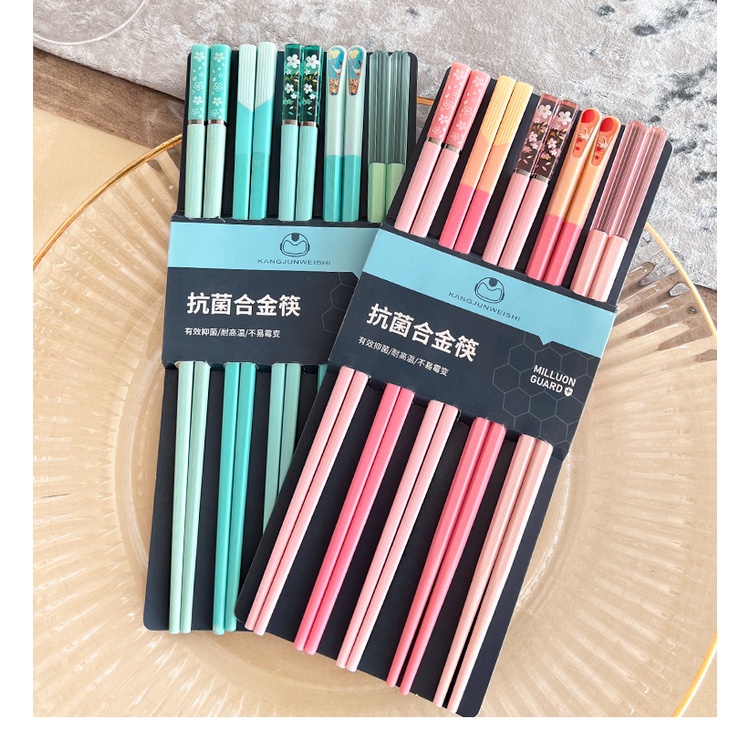 5 Pairs Dining Chopsticks Non-slip High Temperature Resistant High ...