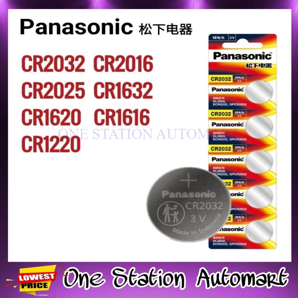 Panasonic 1Card CR2016 CR2025 CR2032 CR1620 CR1632 CR1616 CR1220 Lithium Alarm Battery Remote ...