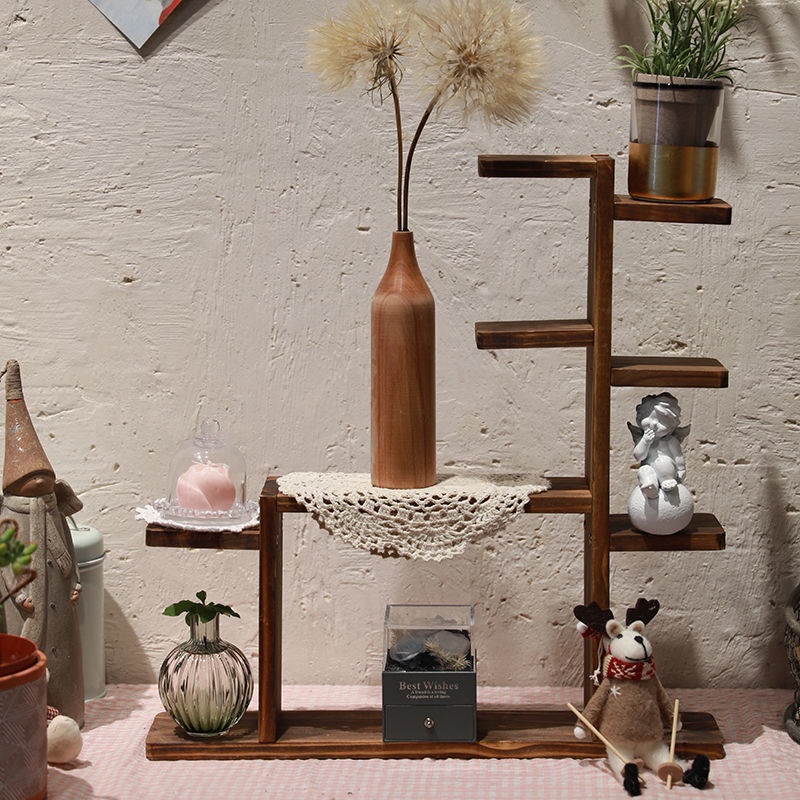 flower rack shelf solid wood multi-storey balcony indoor green currant ...