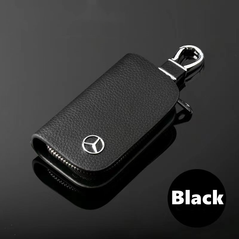 Mercedes-Benz Car Key Holder Leather Smart Remote Cover KeyChain Fob ...