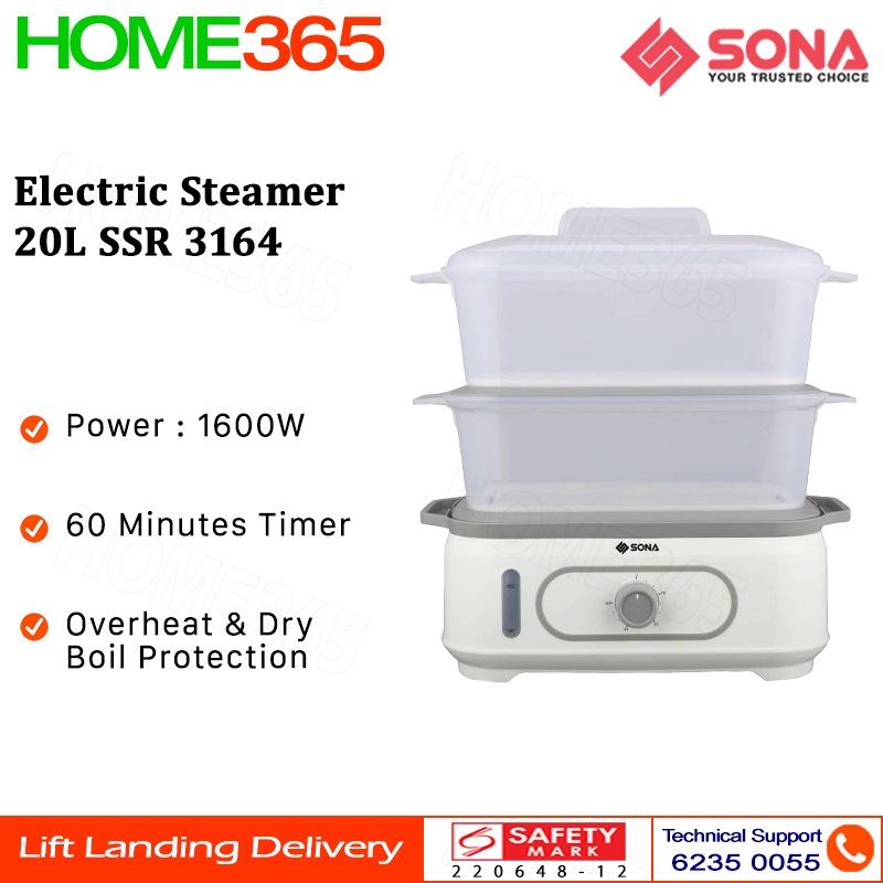 Sona Electric Steamer 20L SSR 3164 | Shopee Singapore
