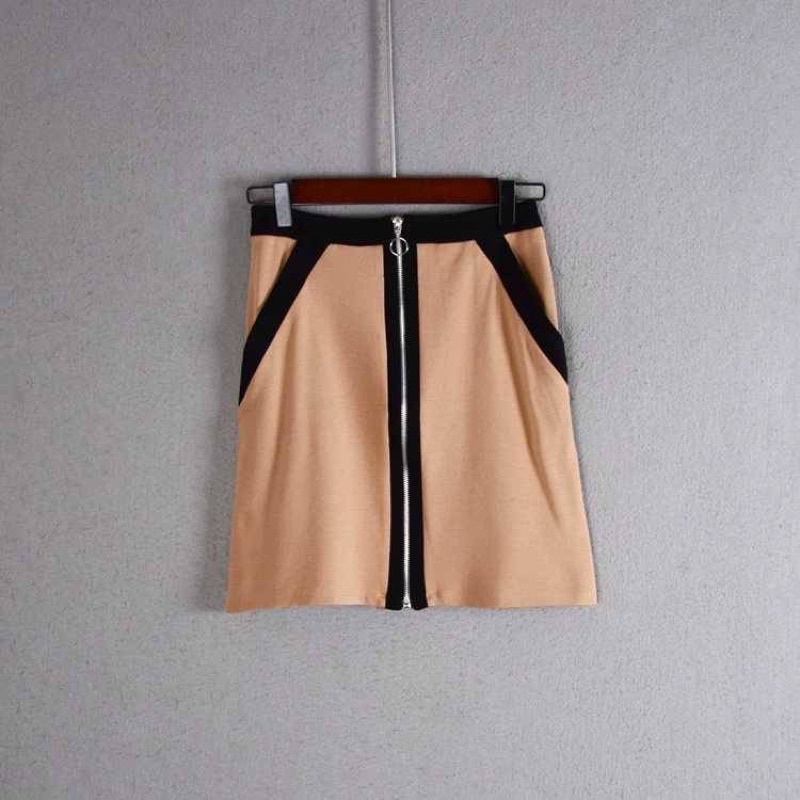 [LOCAL READY STOCK] 0432 Brown Front Zipper With Pockets Sexy Mini ...