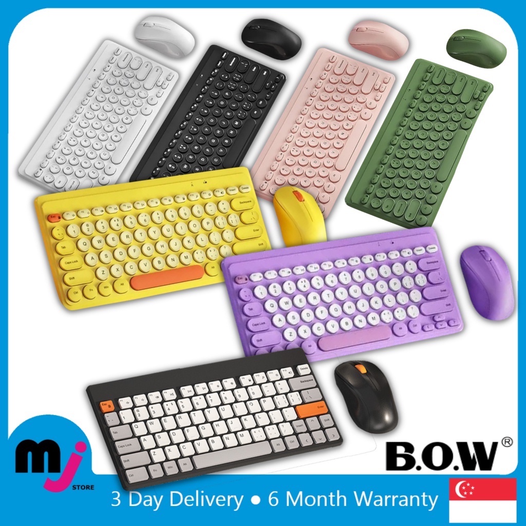 BOW Wireless Keyboard Mouse Ergonomic Home Office | Shopee Singapore