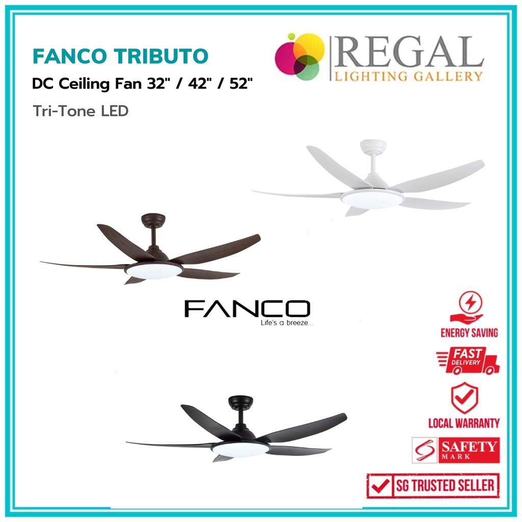 [Free Shipping] Fanco Tributo blades 46"/ 56" DC Motor Ceiling Fan with ...