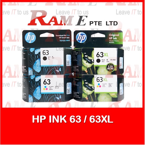 [ORIGINAL] HP 63 / 63XL Black Tri-color Ink Cartridge | Shopee Singapore