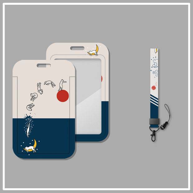 Simple cartoon cat student campus card cover bus meal card case subway ...