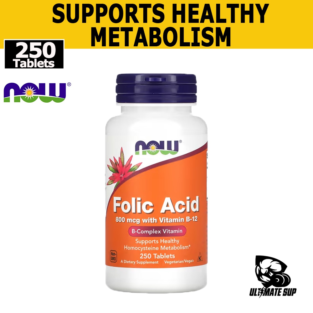 NOW Foods, Folic Acid, B-Complex Vitamin, Supports Healthy Homocysteine ...