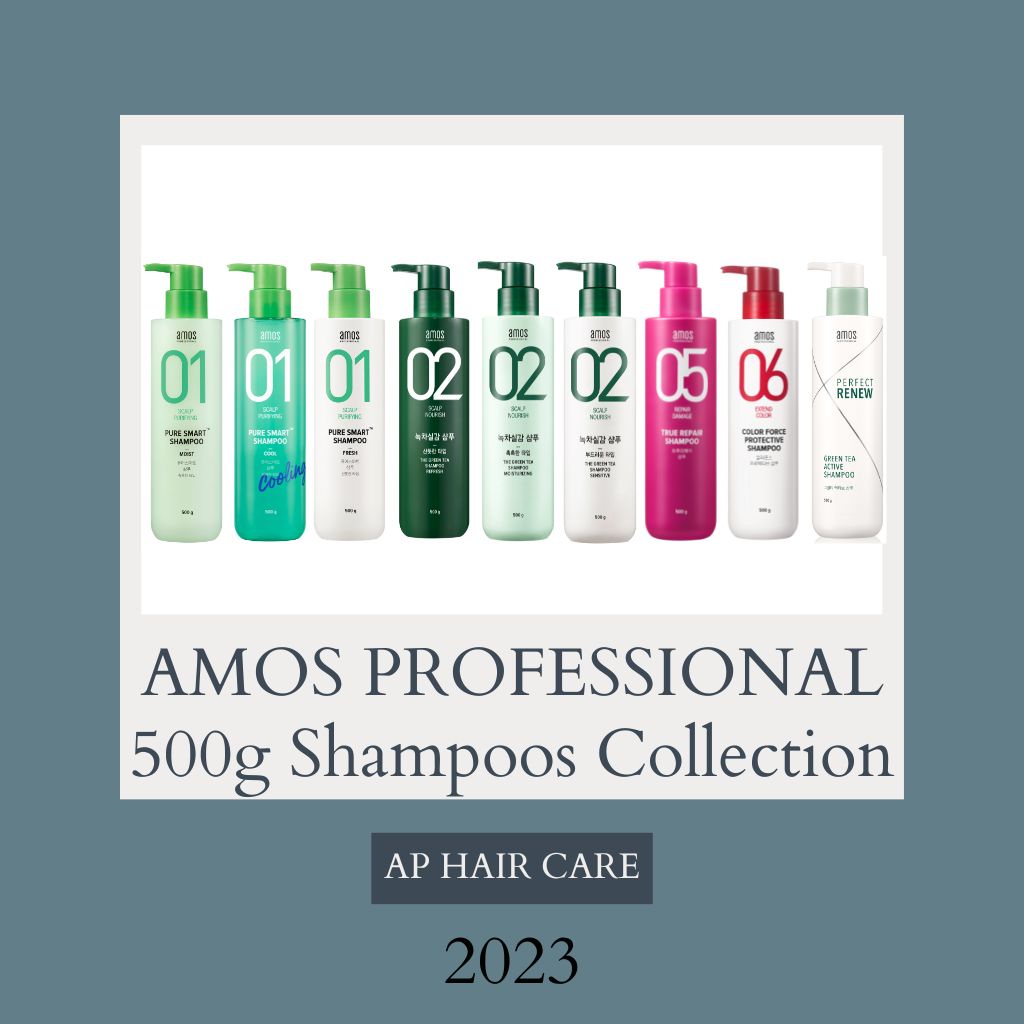 AMOS SHAMPOOS COLLECTION Oily Scalp Sensitive Scalp Dry Scalp Normal ...