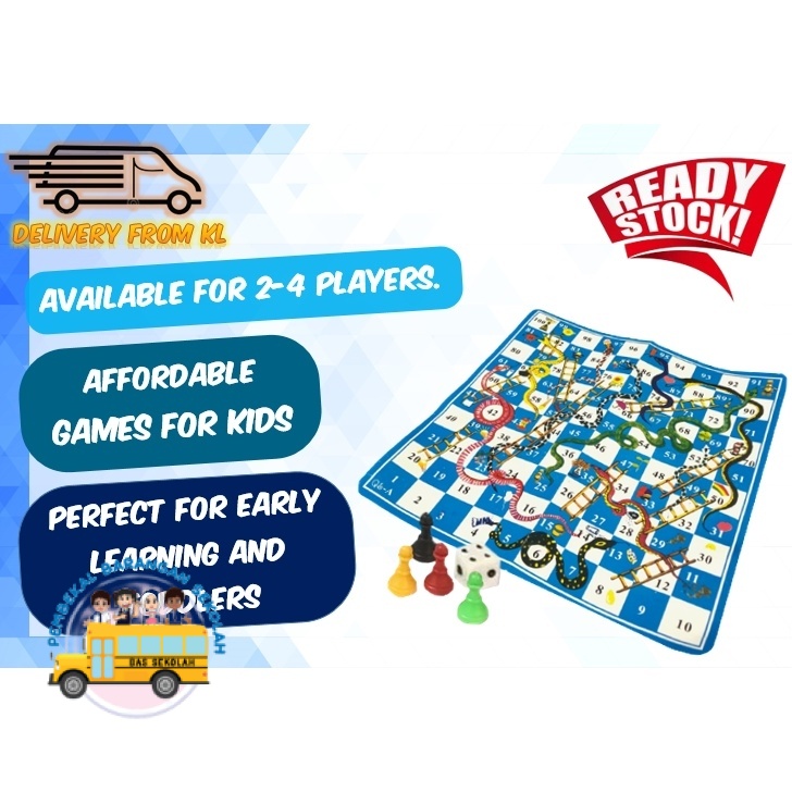 CHESS SNAKE AND LADDER GAMES / PERMAINAN DAM ULAR TRADISIONAL | Shopee ...
